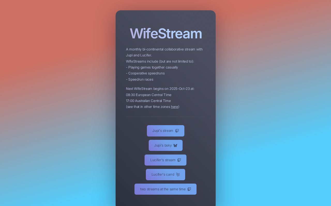 WifeStream | A monthly collaborative stream with Jupi and Lucifer